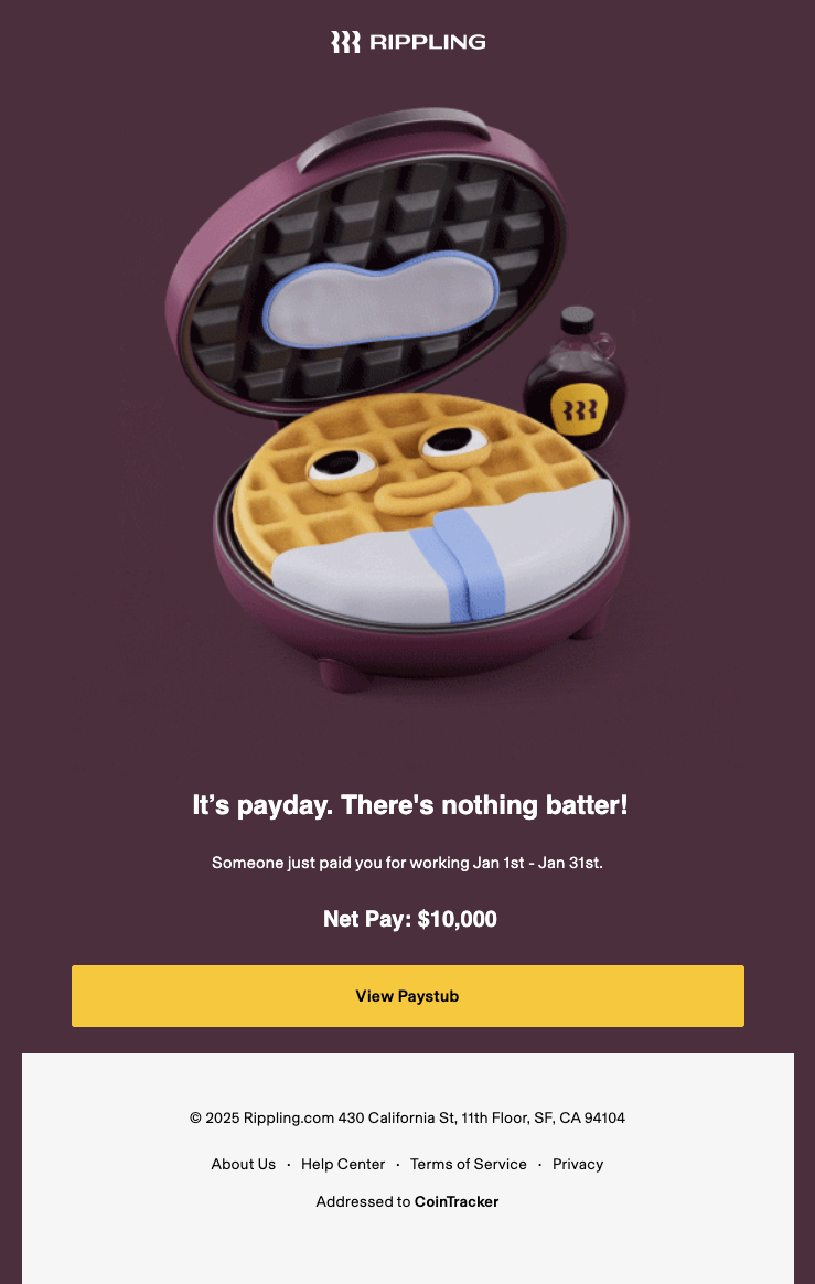 Email Design Inspiration by Rippling