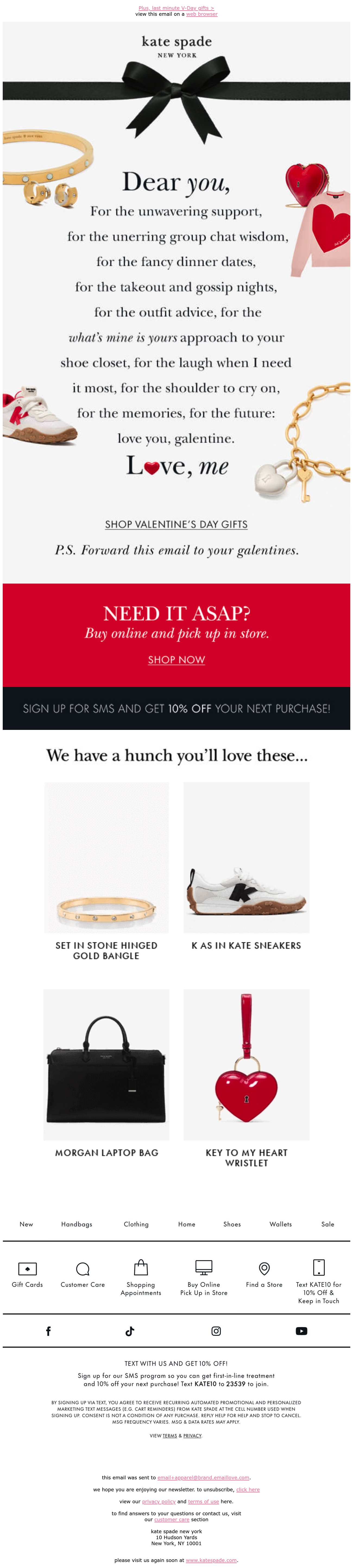 Email Design Inspiration by kate spade