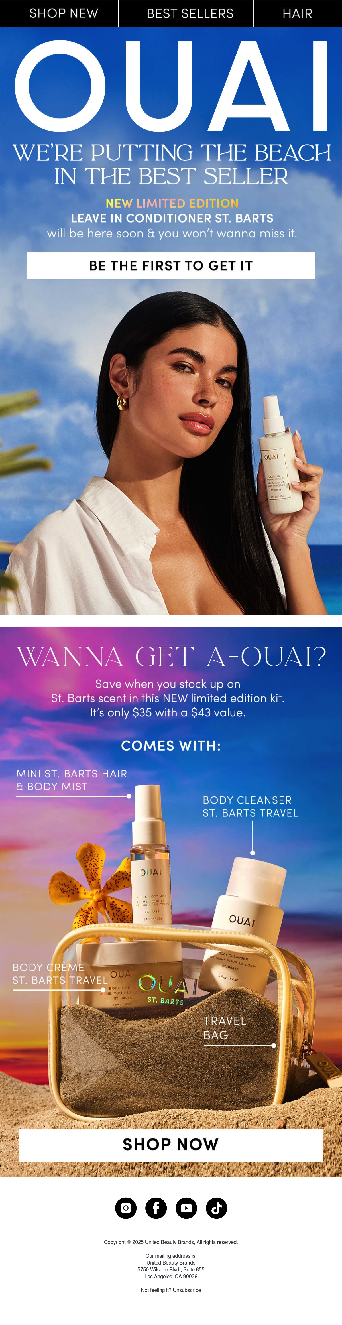 Email Design Inspiration by OUAI