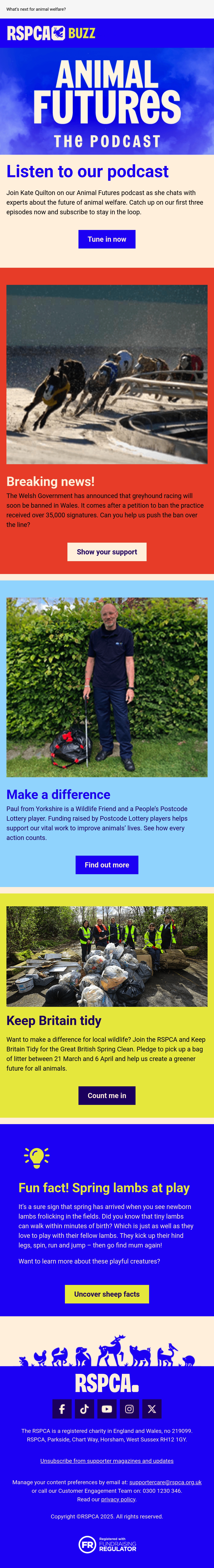 Email Design Inspiration by RSPCA