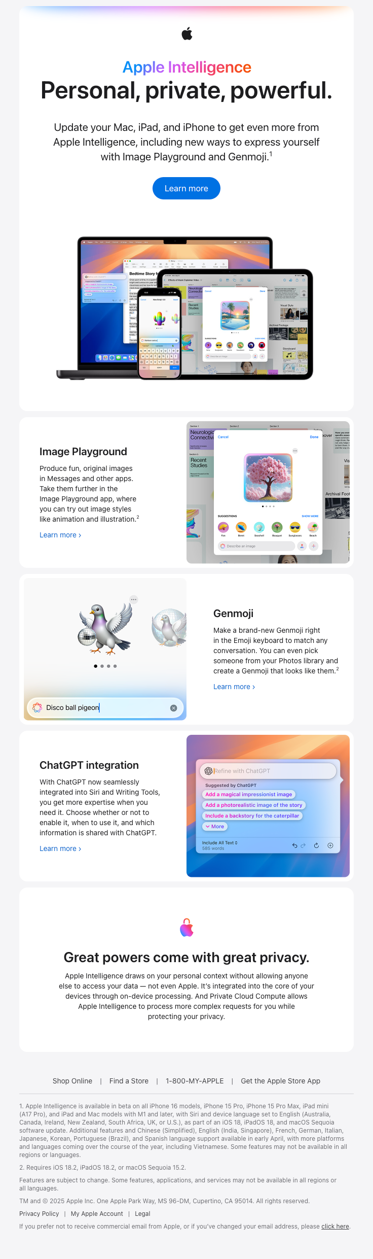 Email Design Inspiration by Apple