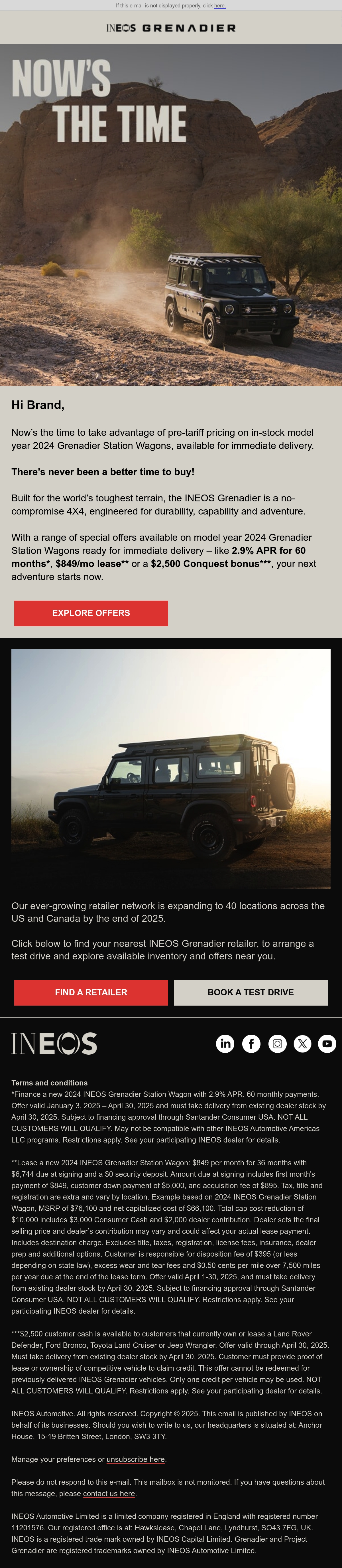 Email Design Inspiration by INEOS Automotive