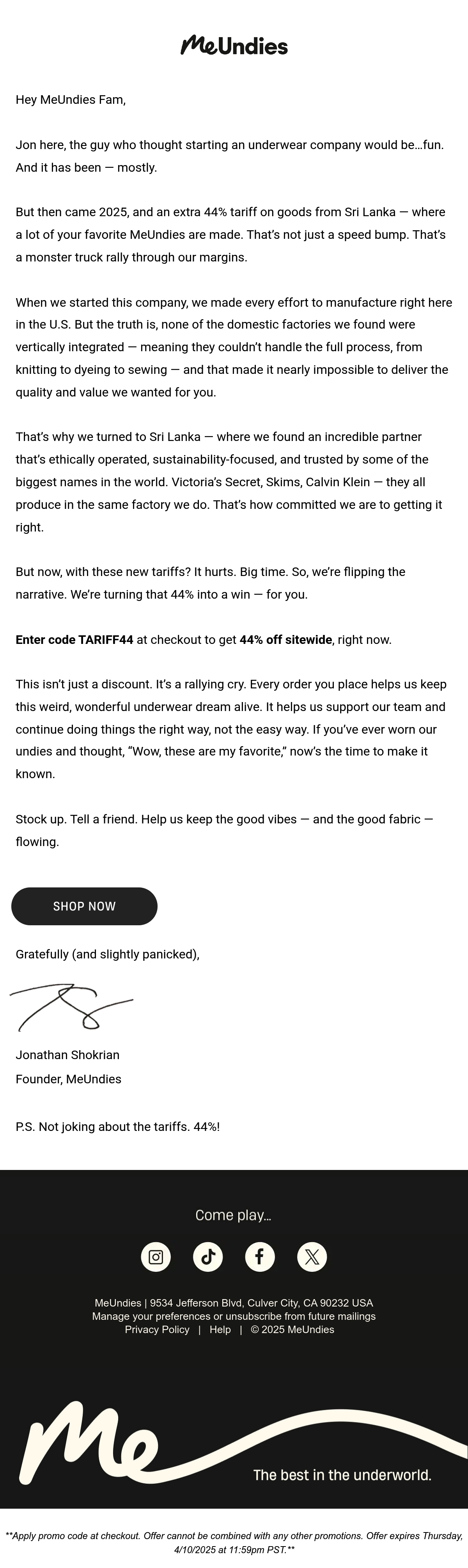 Email Design Inspiration by MeUndies