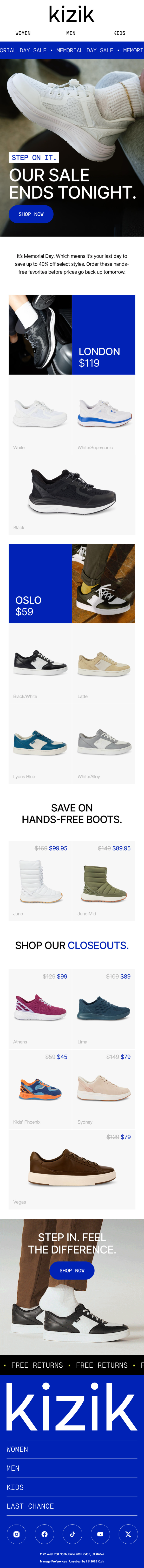 Email Design Inspiration by Kizik