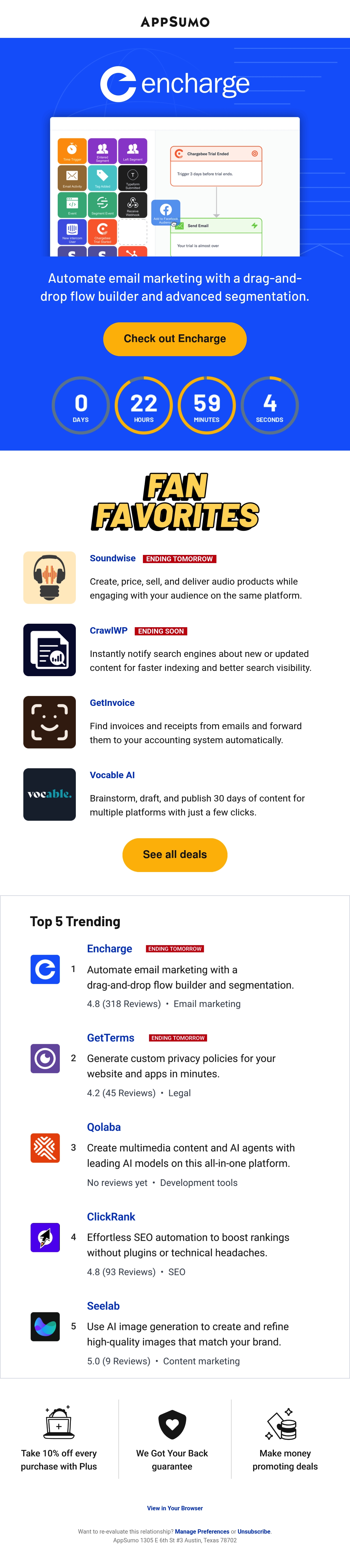 Email Design Inspiration by AppSumo