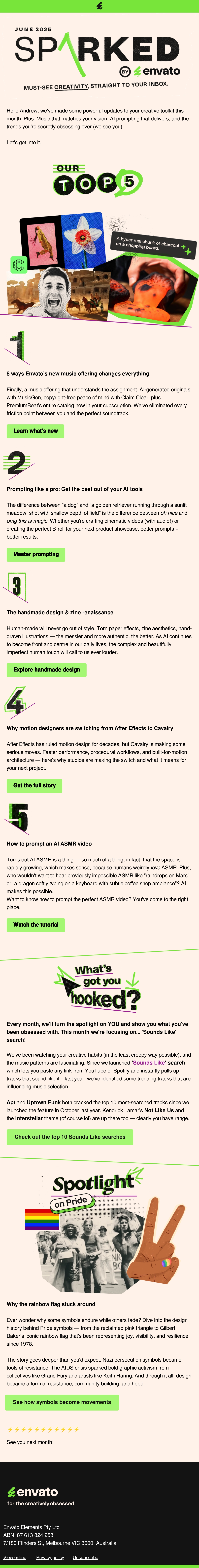 Email Design Inspiration by Envato