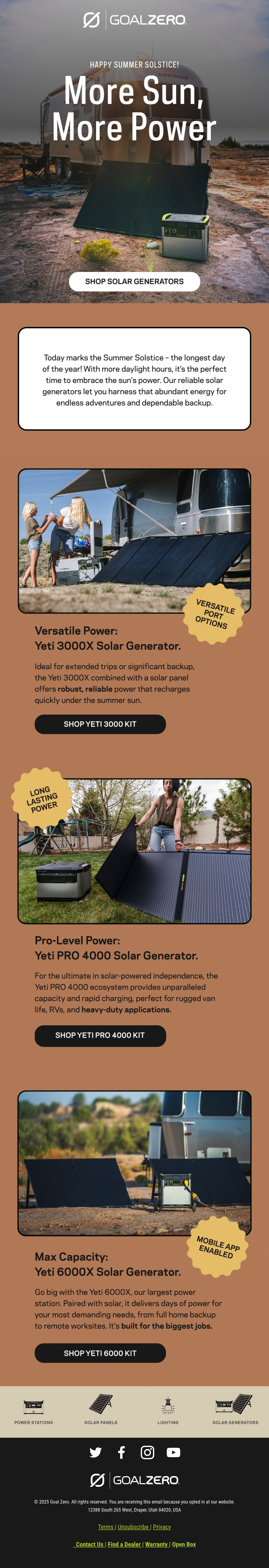 Email Design Inspiration by Goal Zero