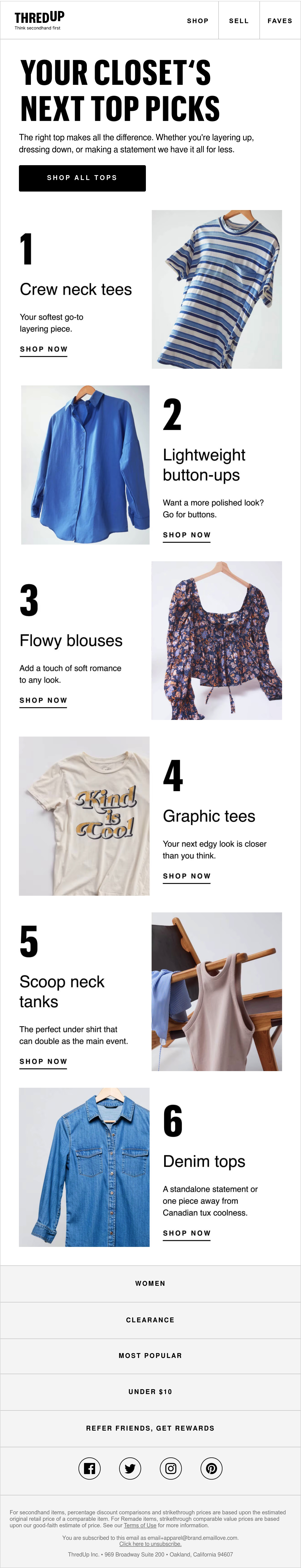 Email Design Inspiration by ThredUp