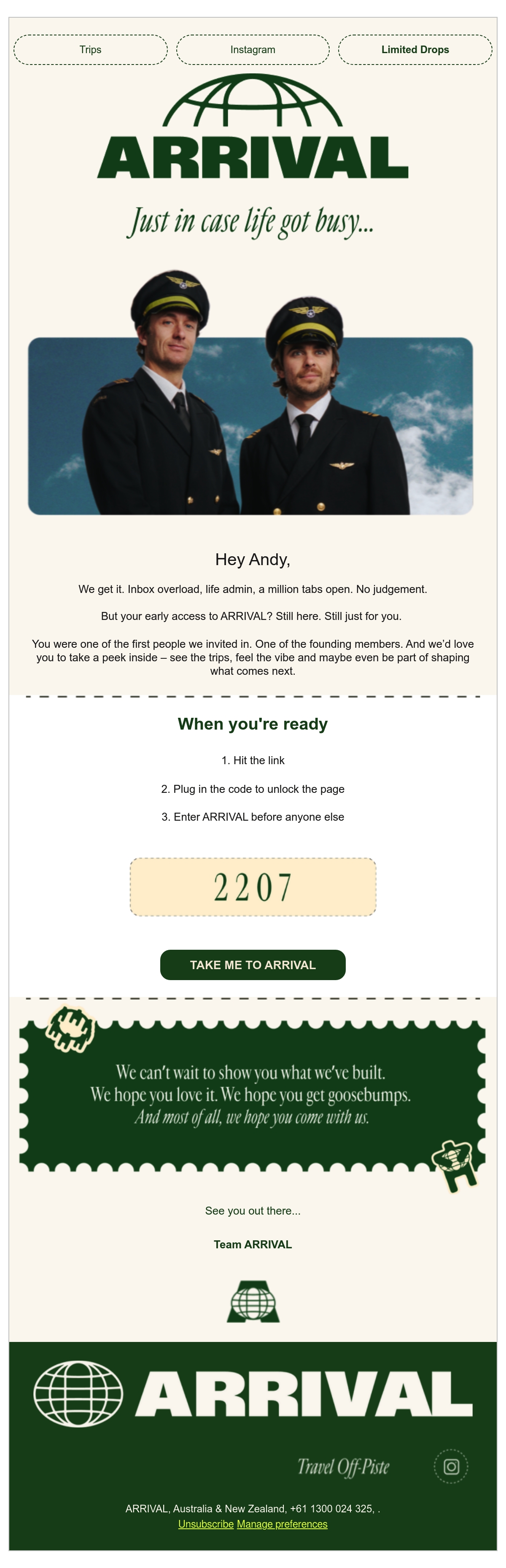 Email Design Inspiration by ARRIVAL