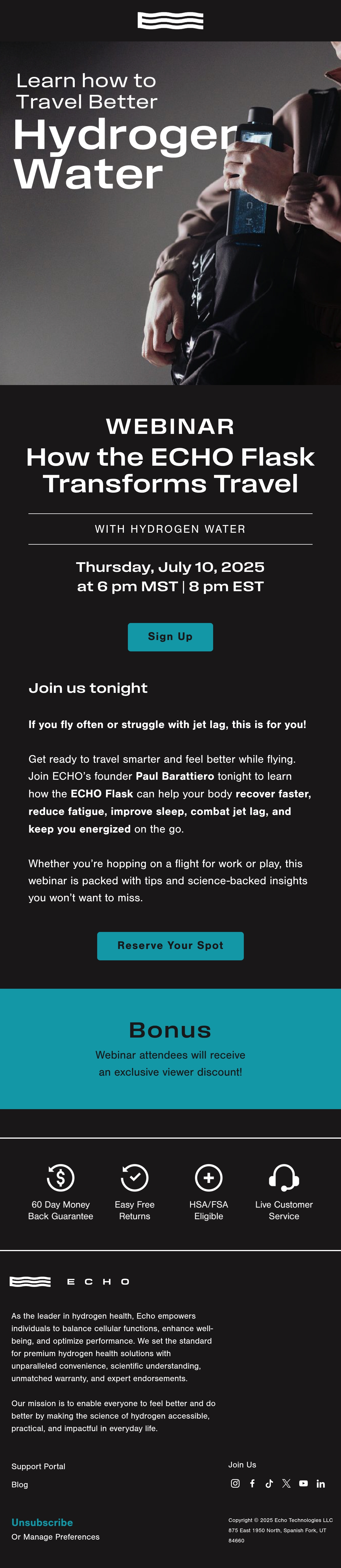 Email Design Inspiration by Echo Water