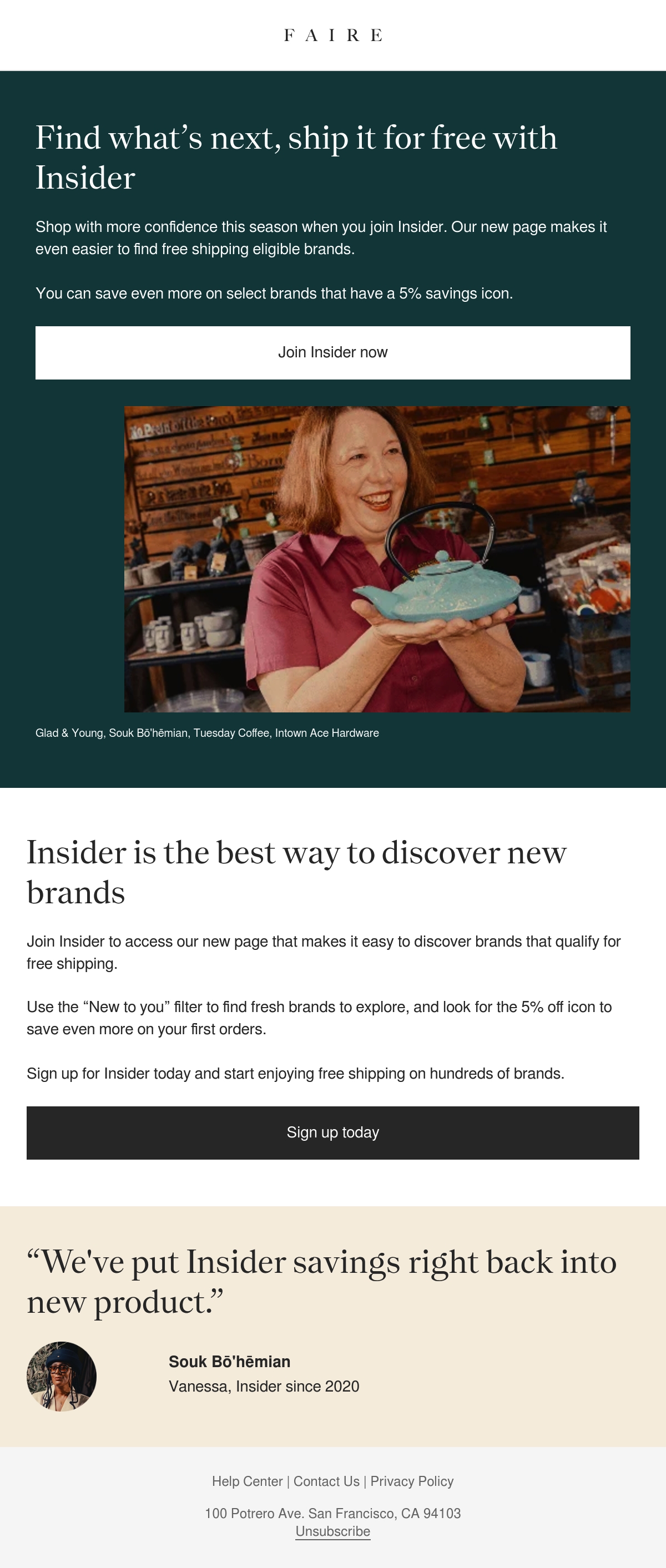 Email Design Inspiration by Faire