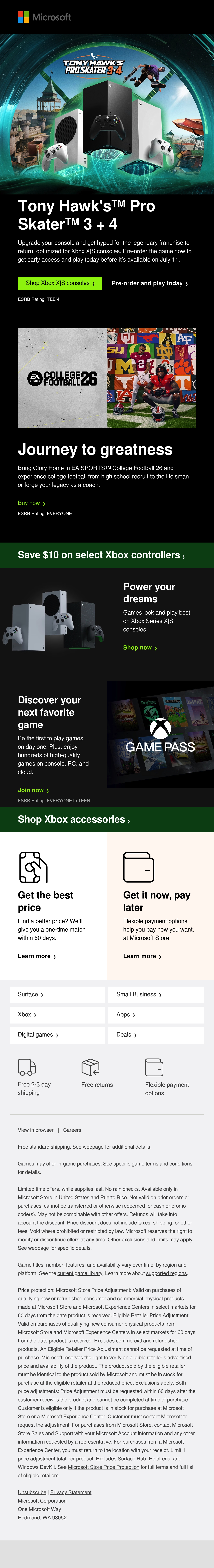 Email Design Inspiration by Microsoft Store