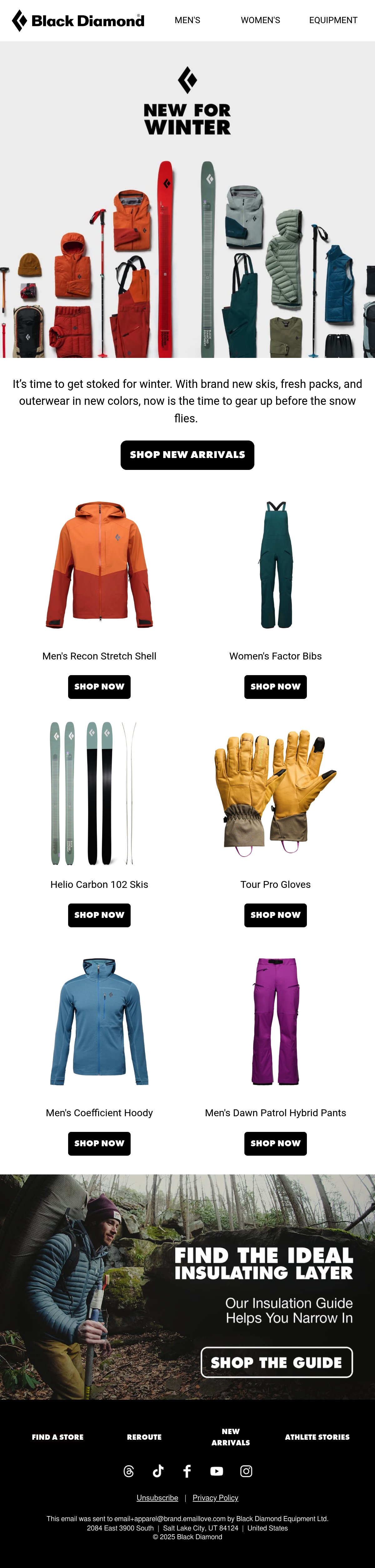 Email Design Inspiration by Black Diamond