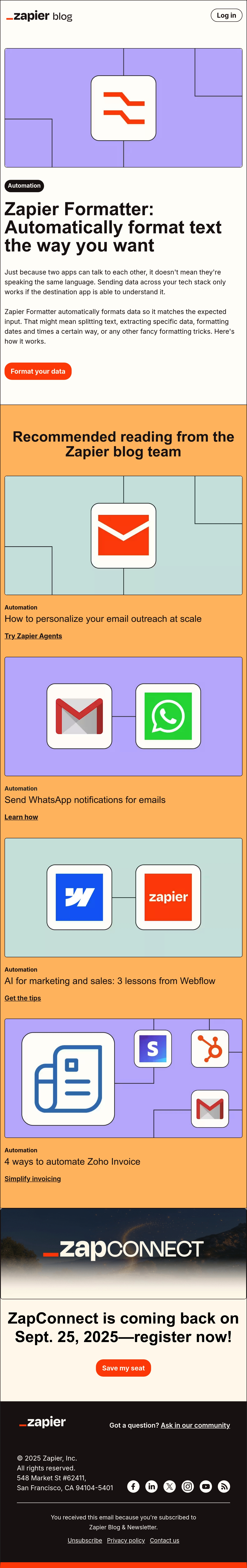 Email Design Inspiration by Deb at Zapier
