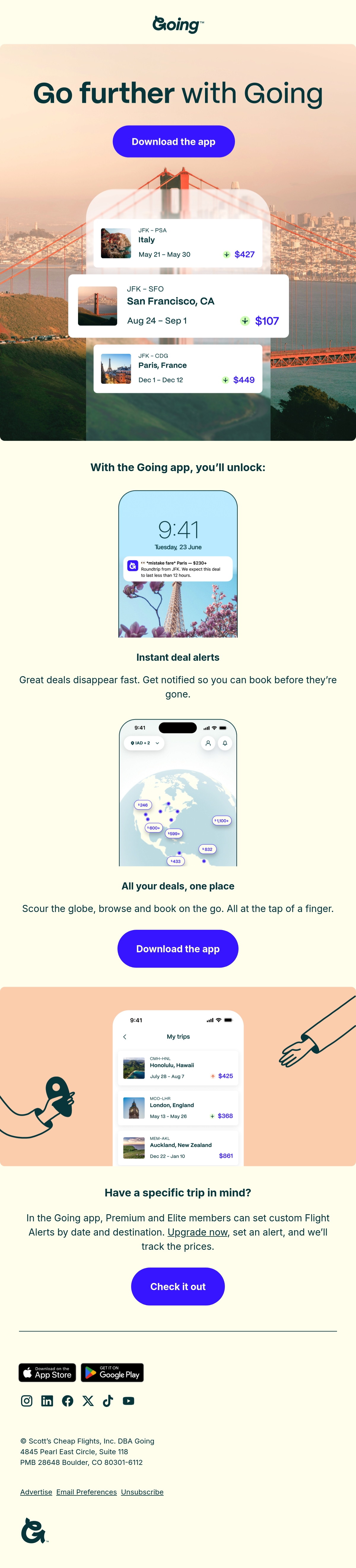 Email Design Inspiration by Going