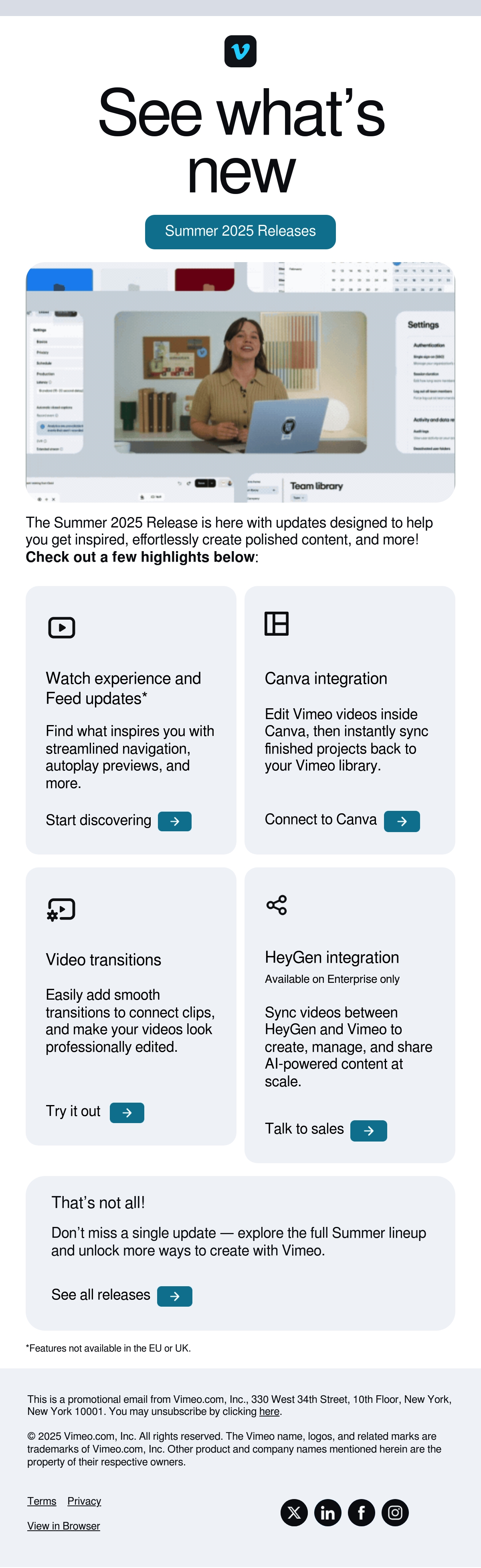 Email Design Inspiration by Vimeo