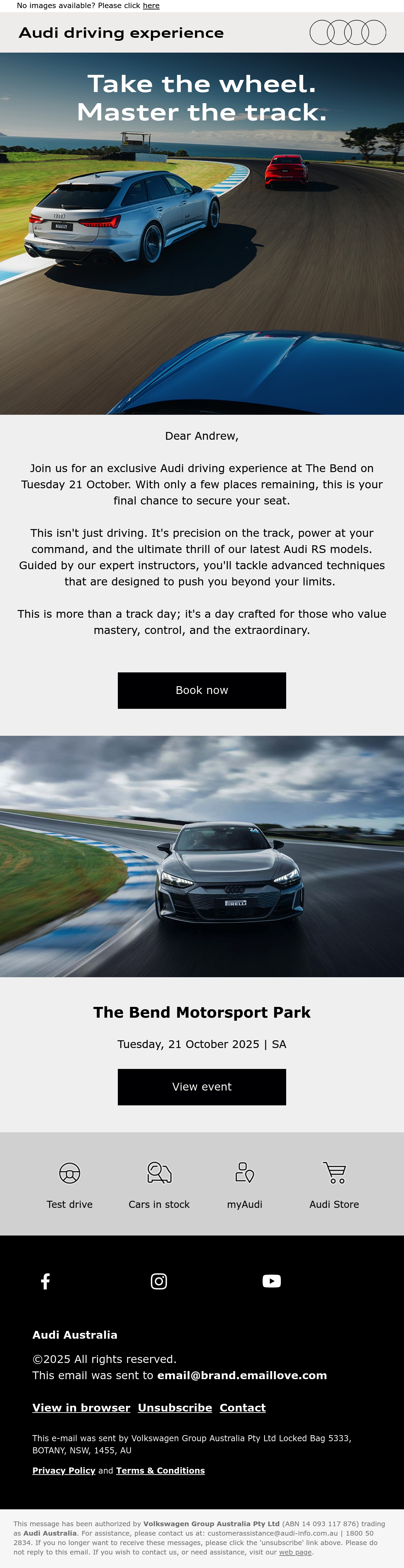Email Design Inspiration by Audi Australia