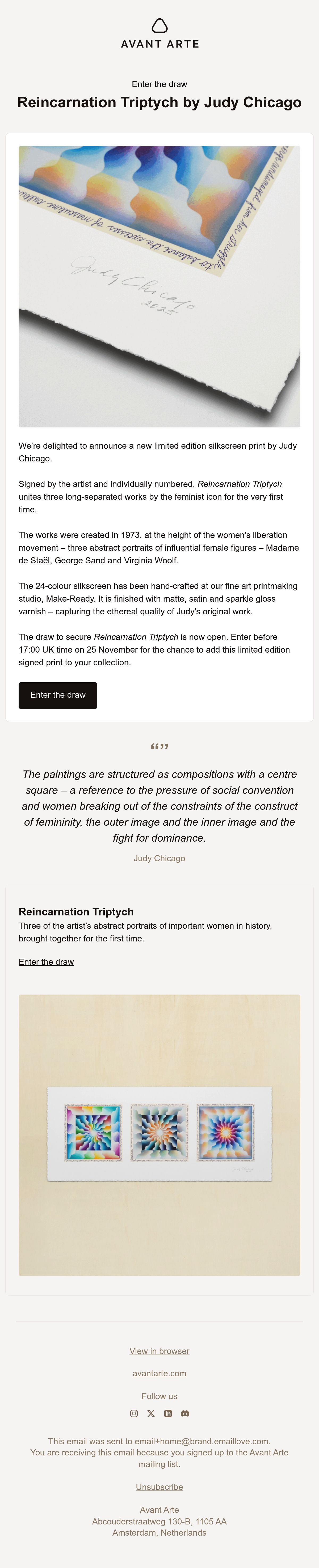 Email Design Inspiration by Avant Arte