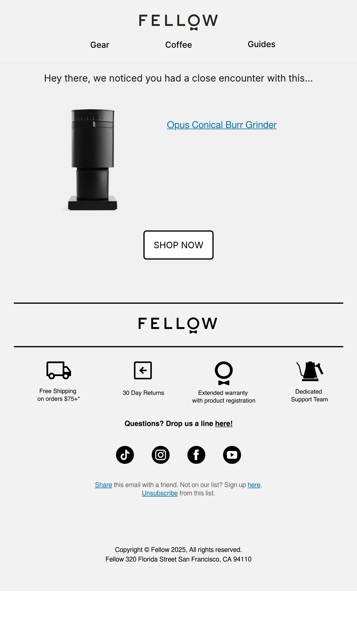 Email Design Inspiration by Fellow
