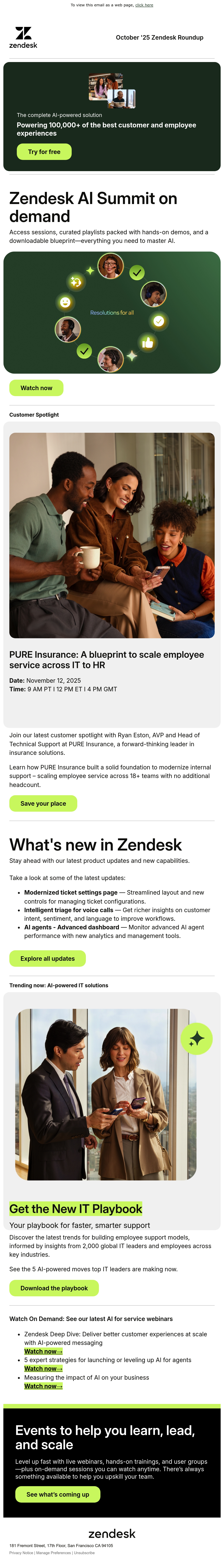 Email Design Inspiration by Zendesk Team