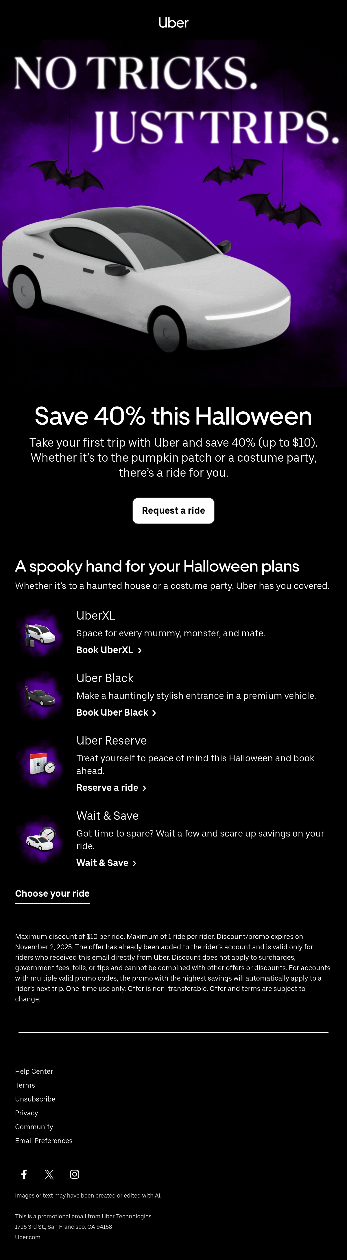 Email Design Inspiration by Uber