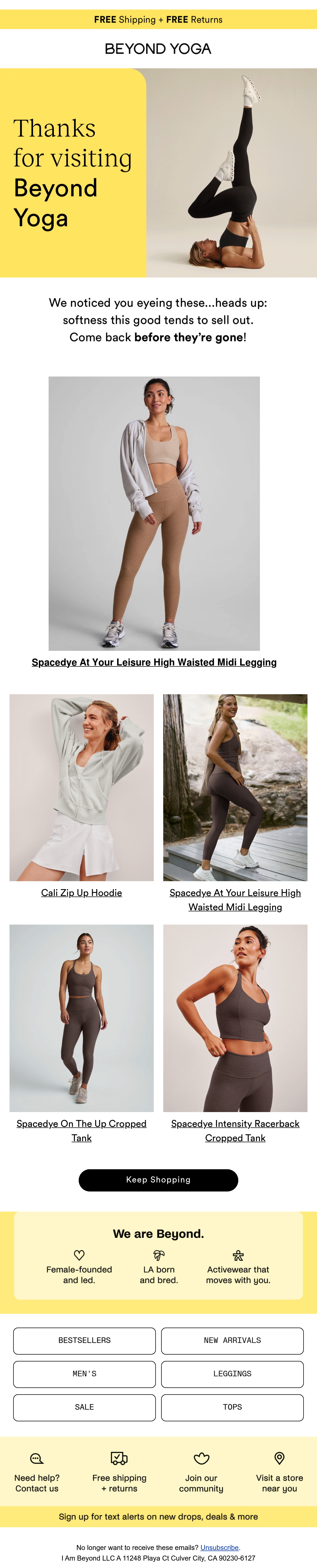 Email Design Inspiration by Beyond Yoga
