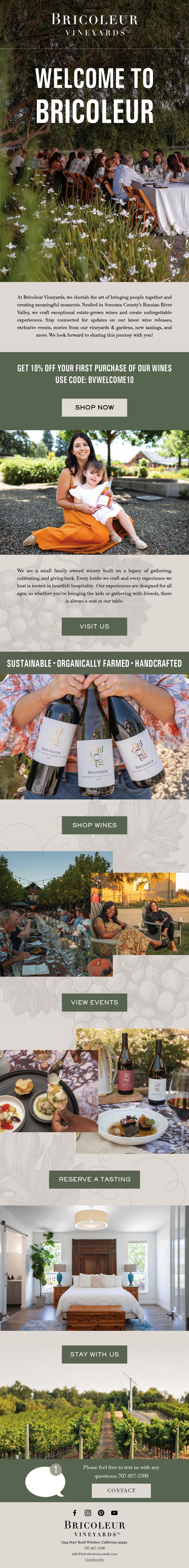 Email Design Inspiration by Bricoleur Vineyards