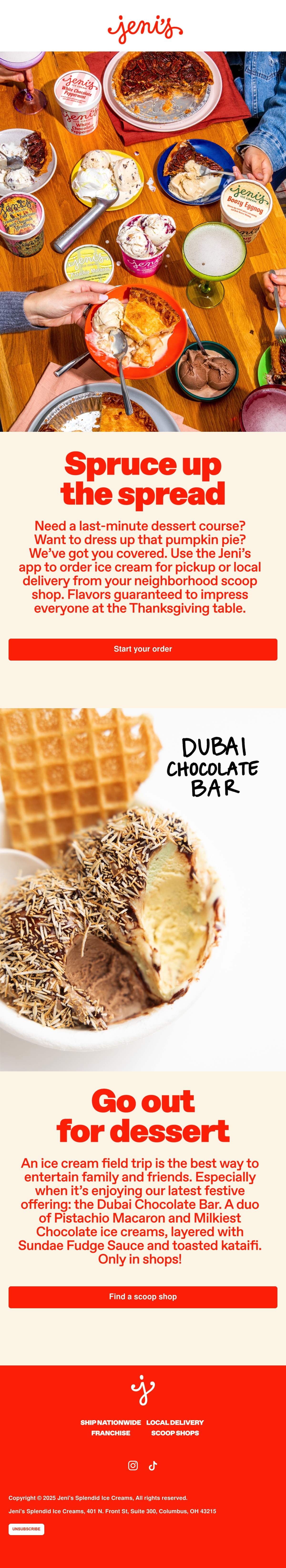 Email Design Inspiration by Jeni's Ice Creams