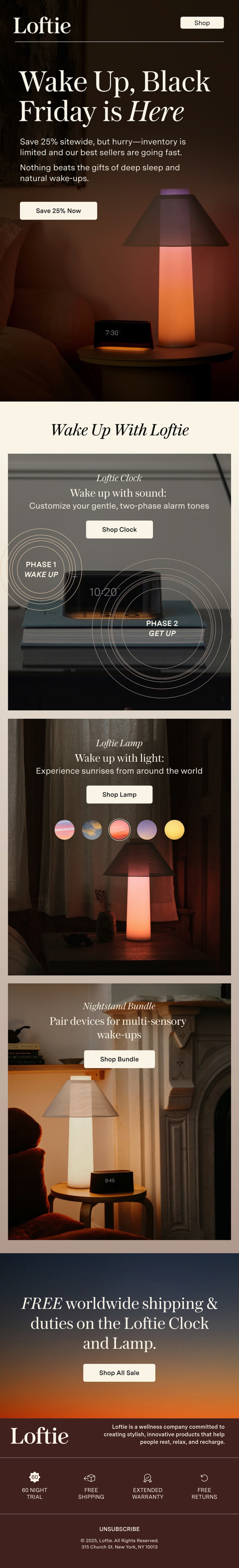 Email Design Inspiration by Loftie