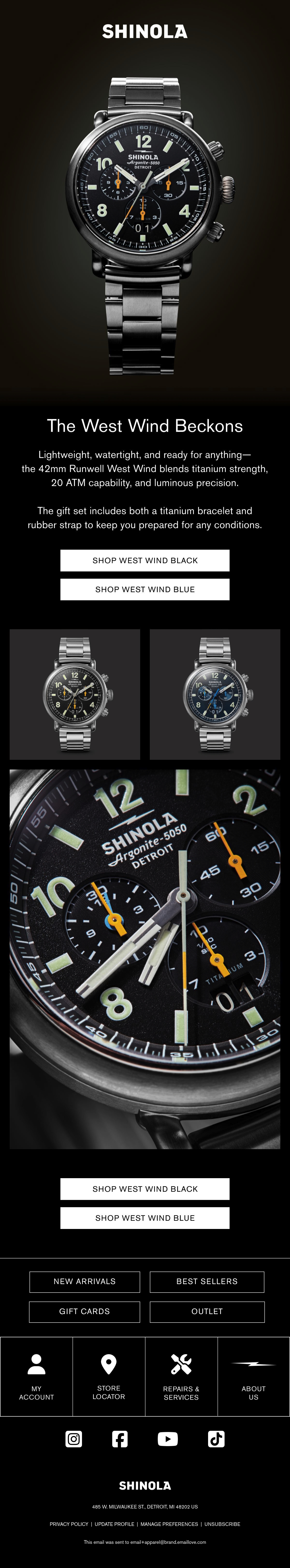 Email Design Inspiration by Shinola
