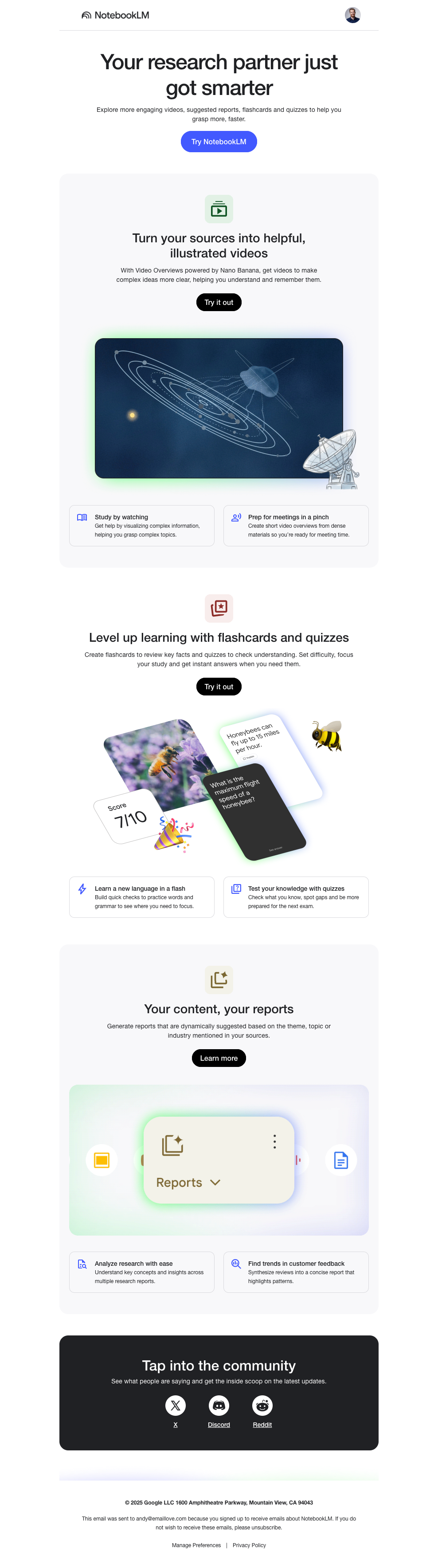 Email Design Inspiration by Google