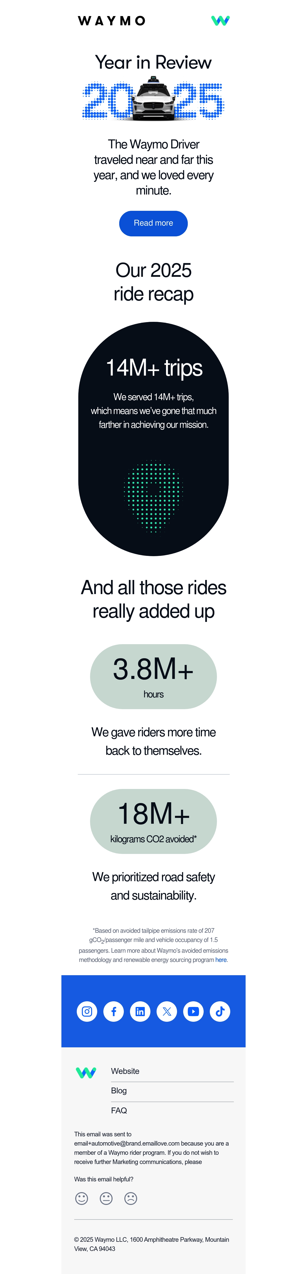 Email Design Inspiration by Waymo Updates