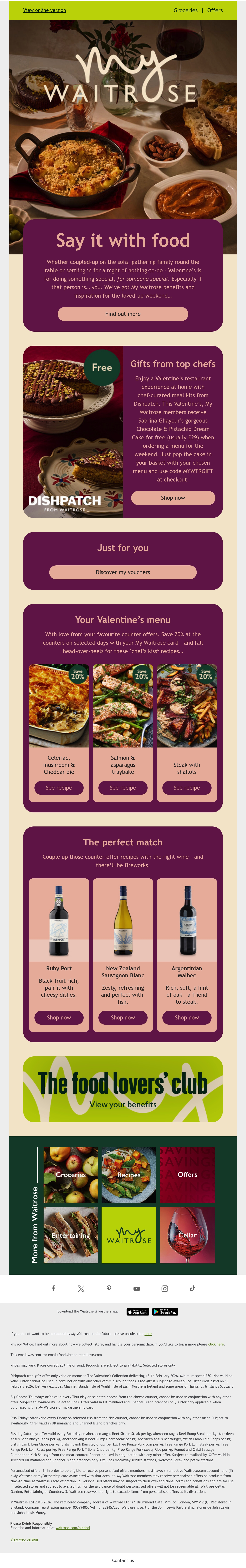 Email Design Inspiration by My Waitrose