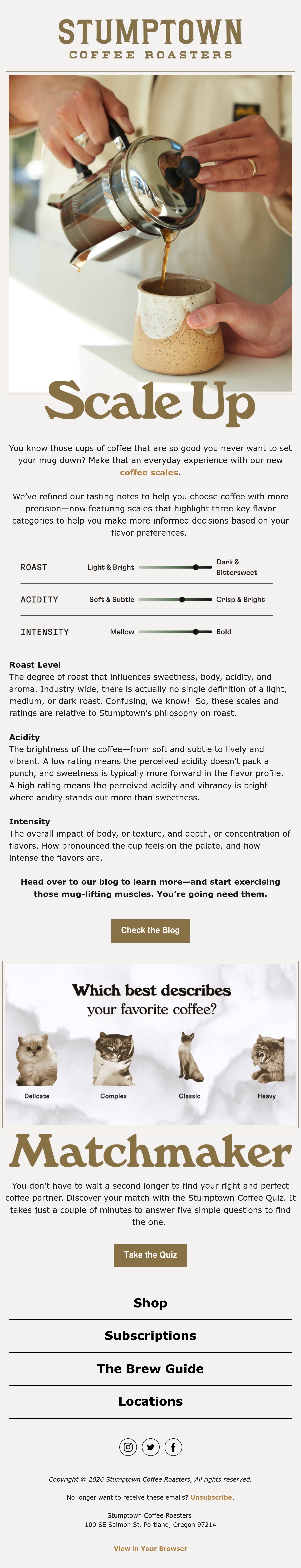 Email Design Inspiration by Stumptown Coffee Roasters