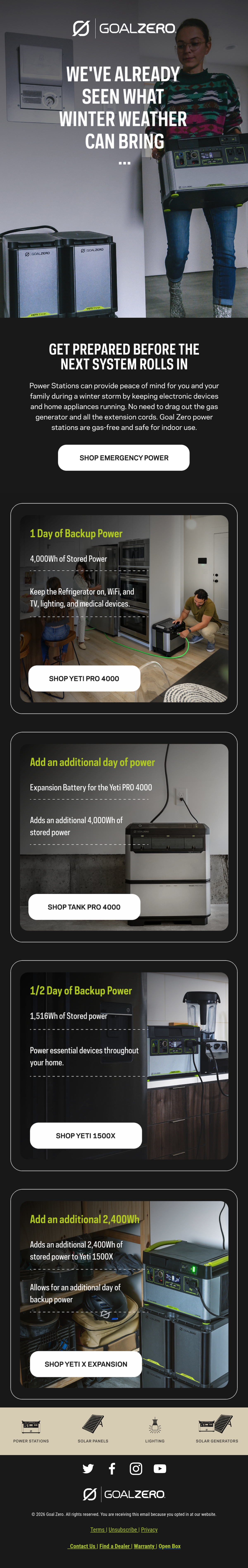 Email Design Inspiration by Goal Zero
