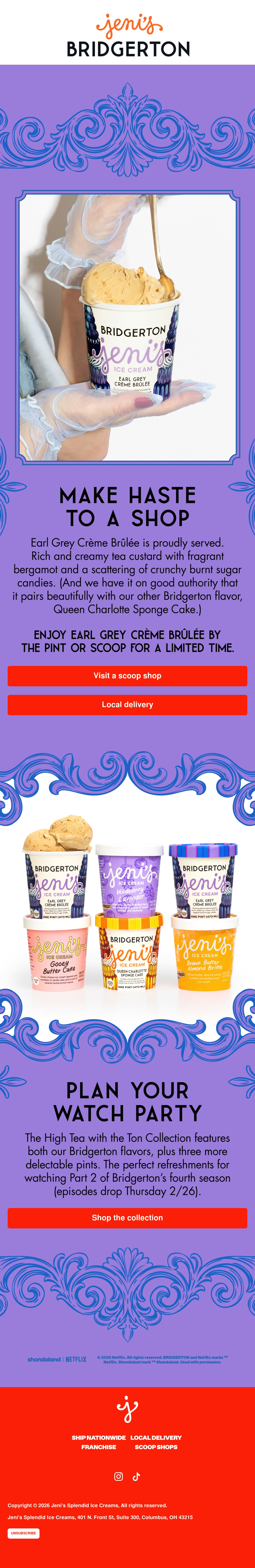 Email Design Inspiration by Jeni's Ice Creams