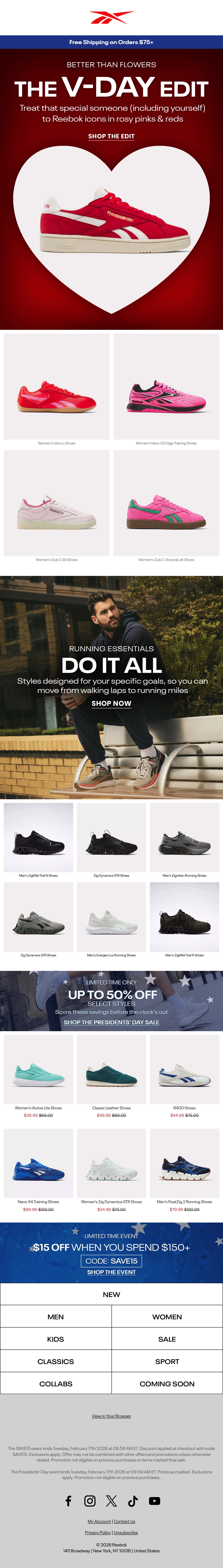Email Design Inspiration by Reebok