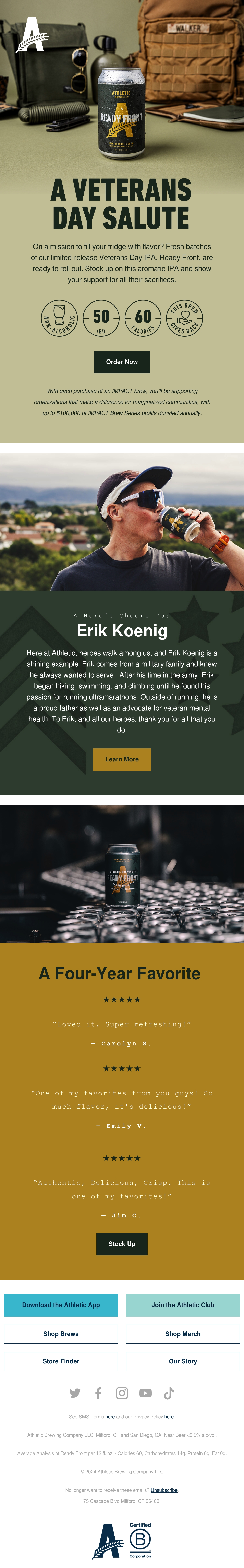 Email Design Inspiration by Athletic Brewing