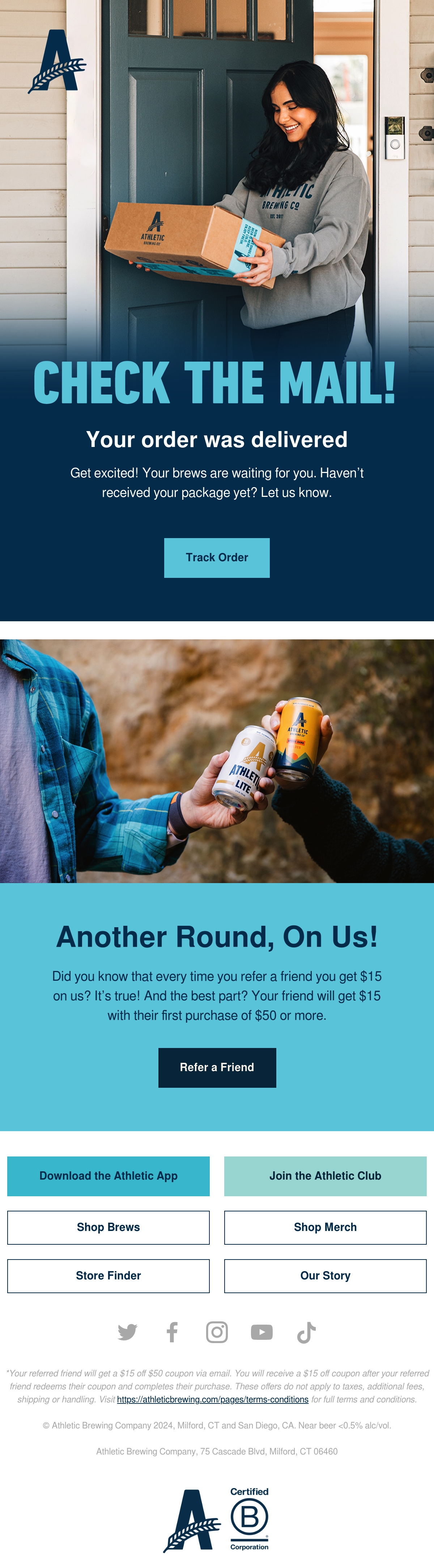 Email Design Inspiration by Athletic Brewing
