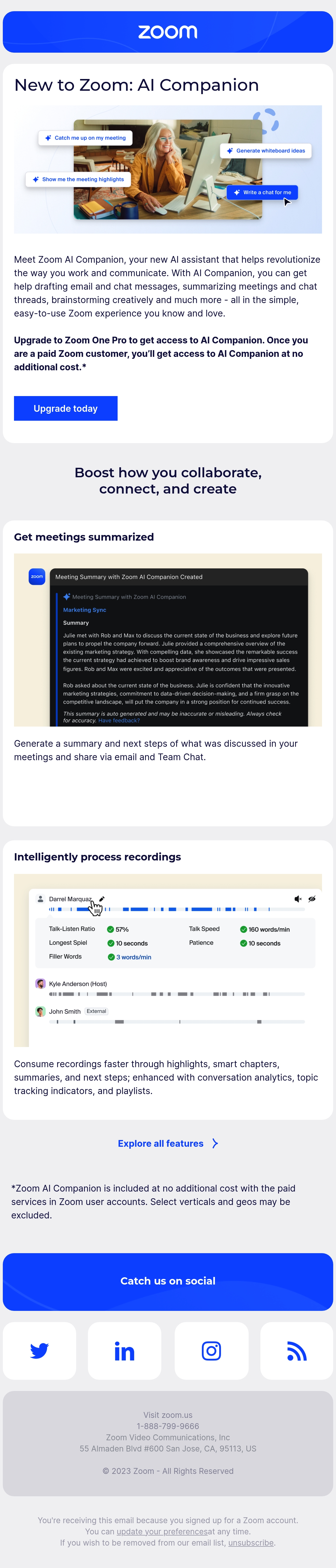 Email Design Inspiration by Zoom