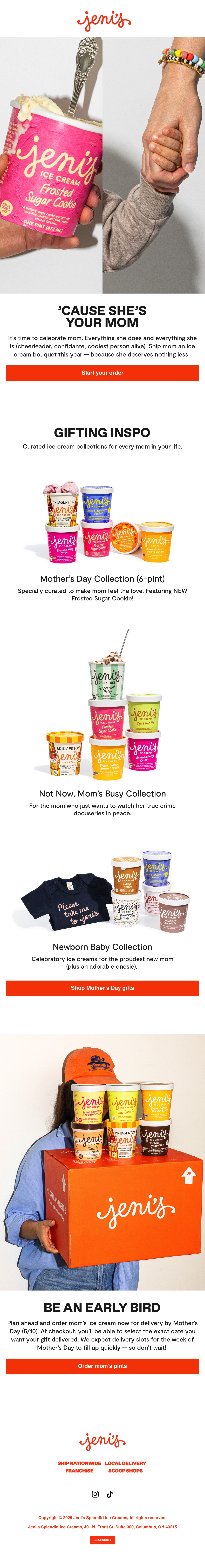 Email Design Inspiration by Jeni's Ice Creams