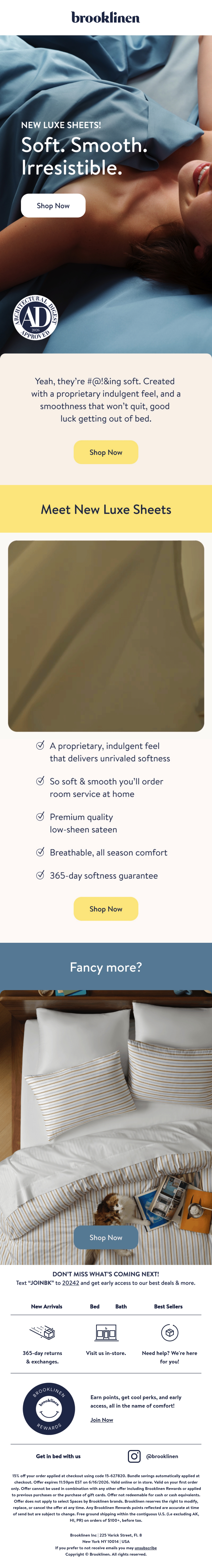 Email Design Inspiration by Brooklinen